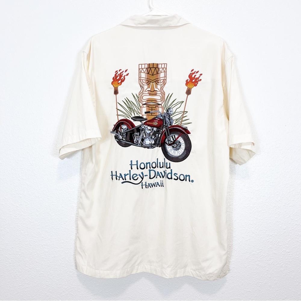 Harley Davidson Exclusive Tiki Aloha Button Up Silk B… - Gem